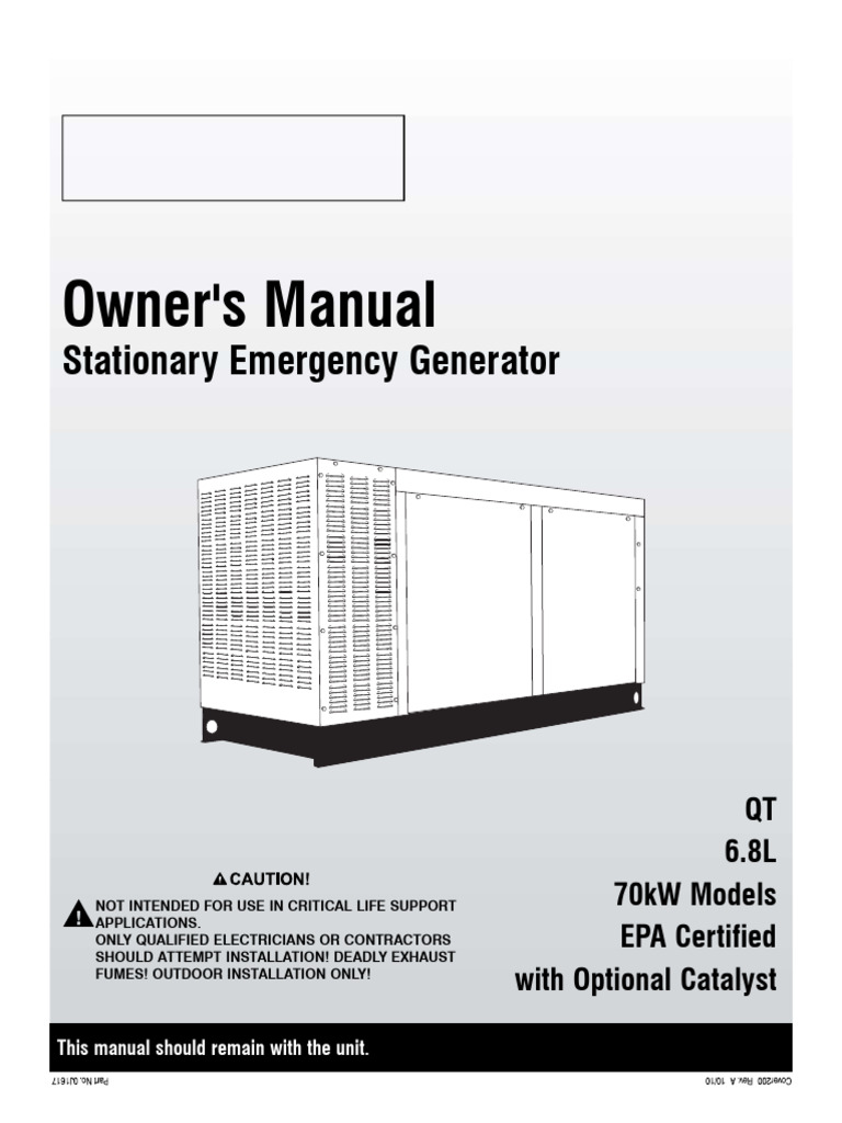 QT070 Manual | PDF | Fuse (Electrical) | Natural Gas