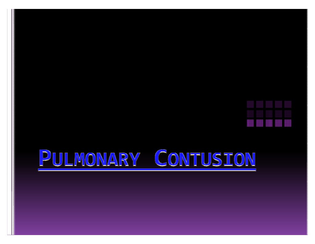 Pulmonary Contusion | PDF | Science & Mathematics