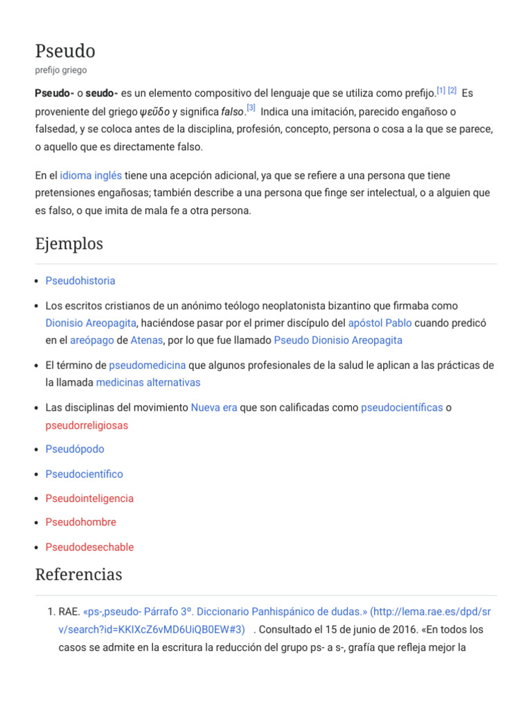 Significado y uso de "pseudo" | PDF | Filosofía