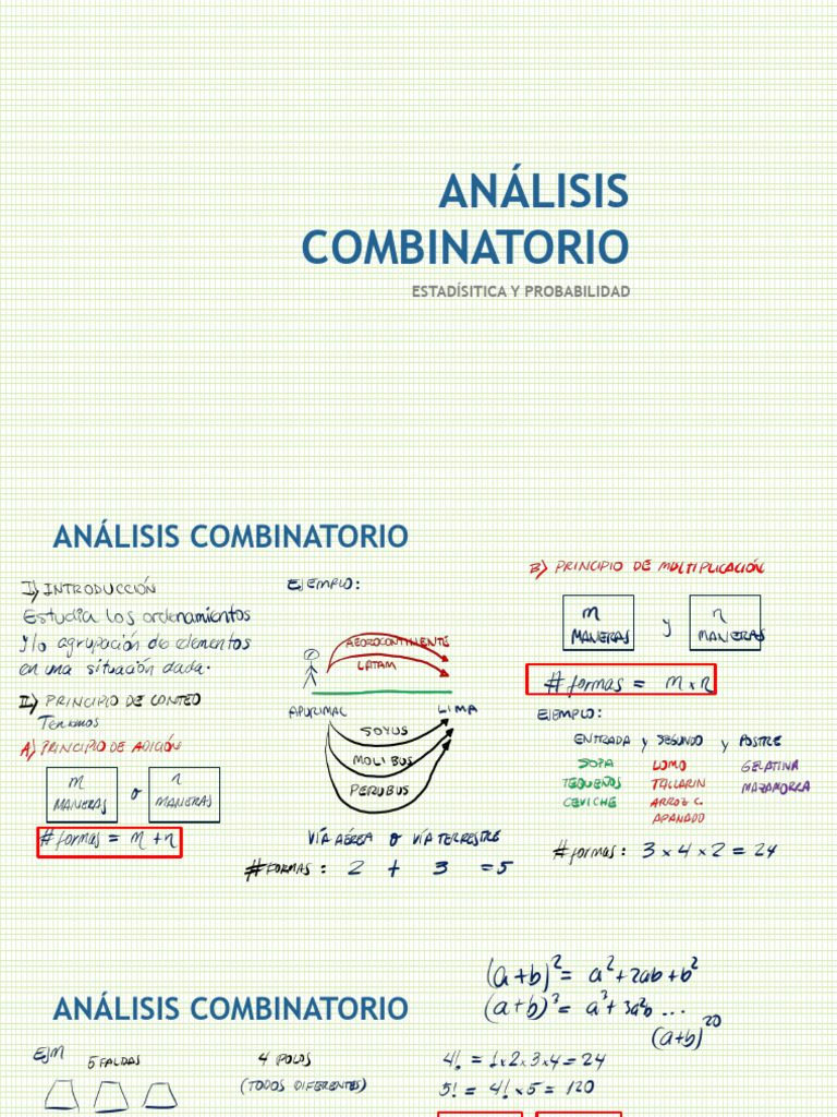 Análisis Combinatorio | PDF | Finanzas y dinero