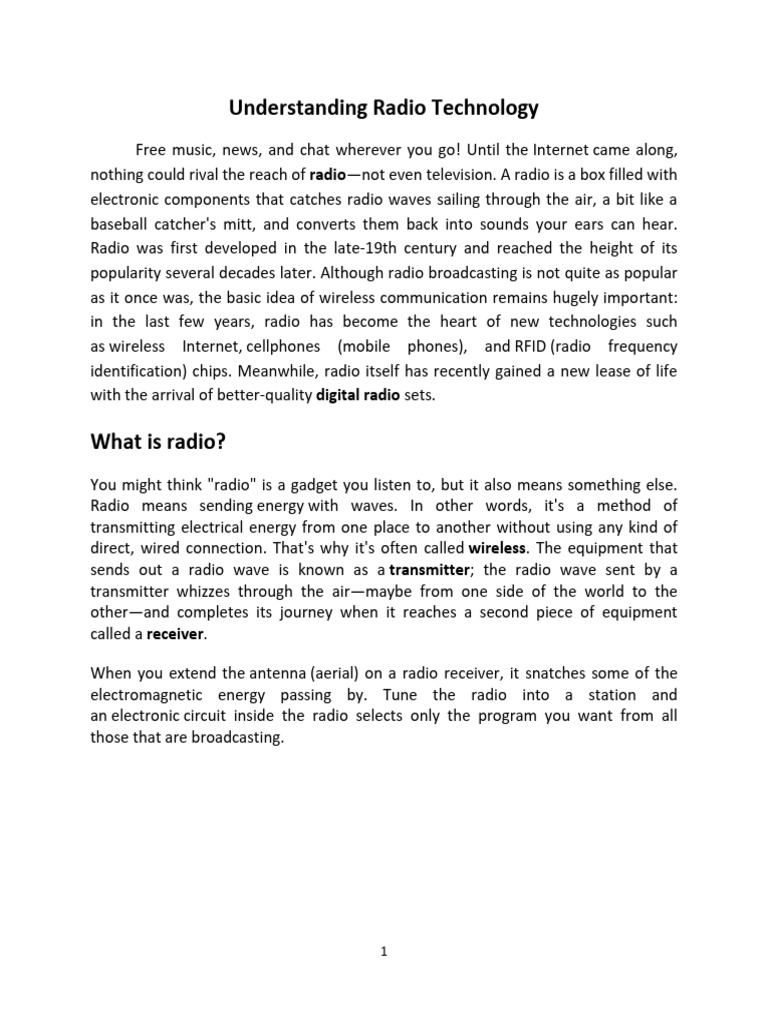 Understanding Radio Technology - Imp | PDF | Radio | Radio Wave