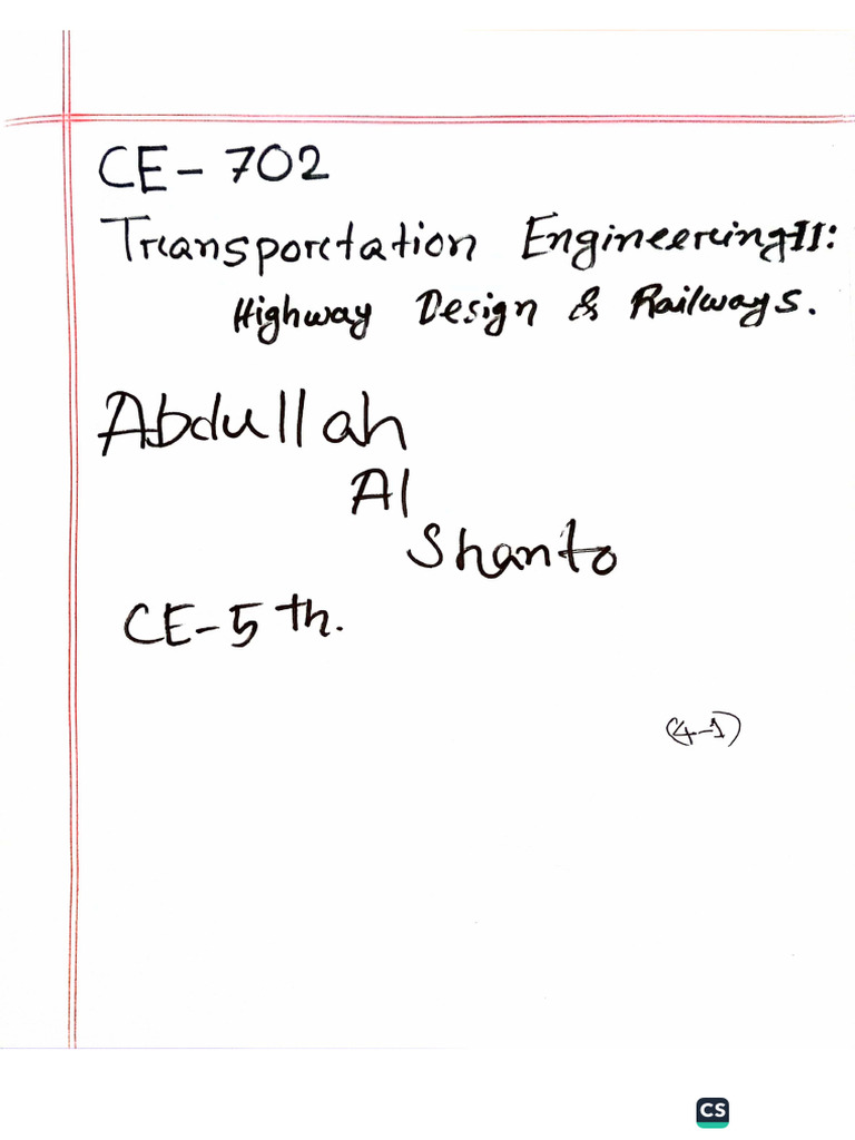 Transportation Engineering-II Shanto | PDF