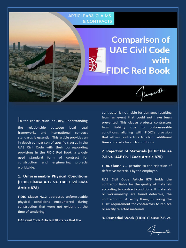UAE Civil Code and FIDIC | PDF | Indemnity | Legal Concepts
