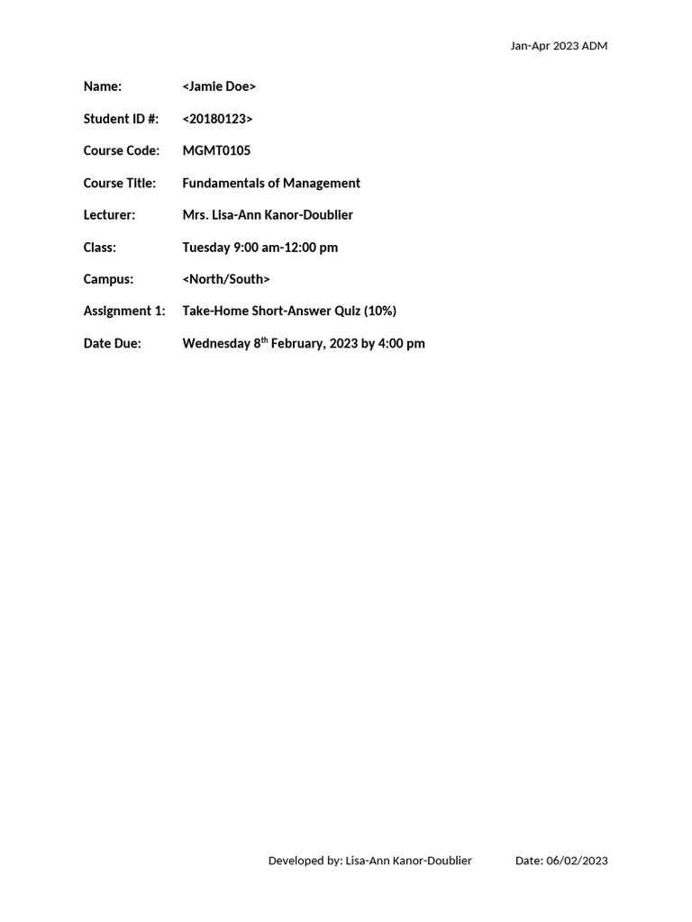 FoM Individual Assignment 1 - Jan-Apr 2023 - ADM | PDF