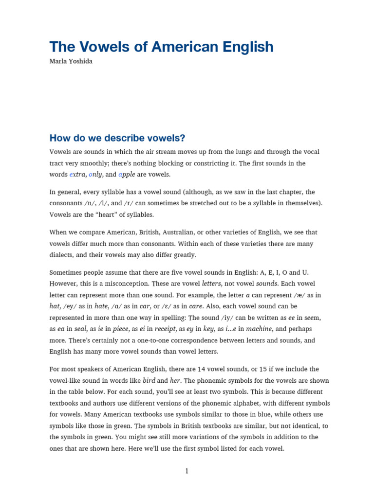 introduction_to_vowels | PDF | Vowel | English Language
