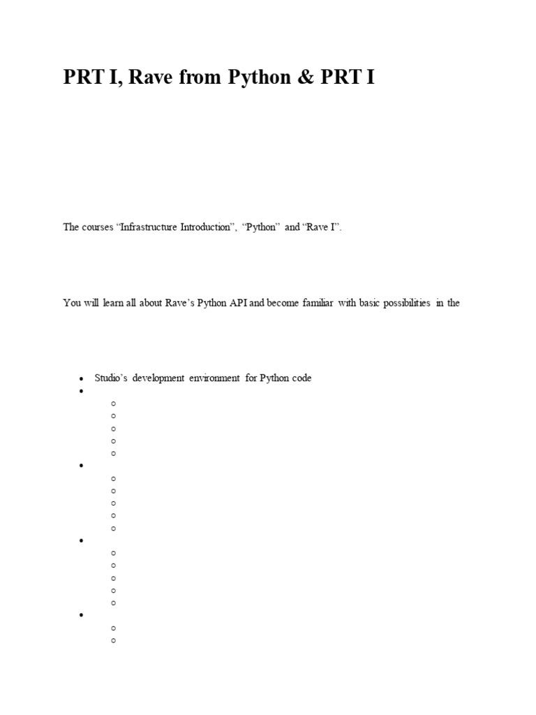 PRT I Rave From Python | PDF