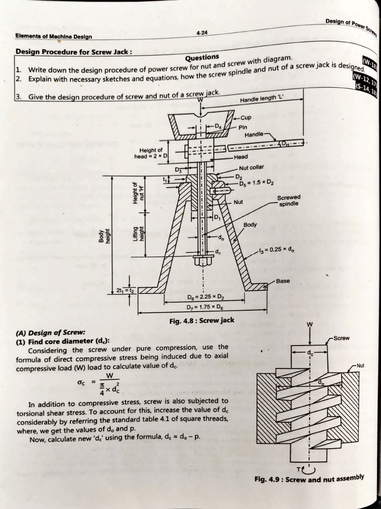 Design of Screw Jack | PDF | Stress (Mechanics) | Screw