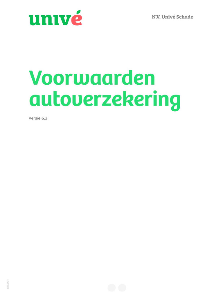 Voorwaarden Unive Autoverzekering | PDF