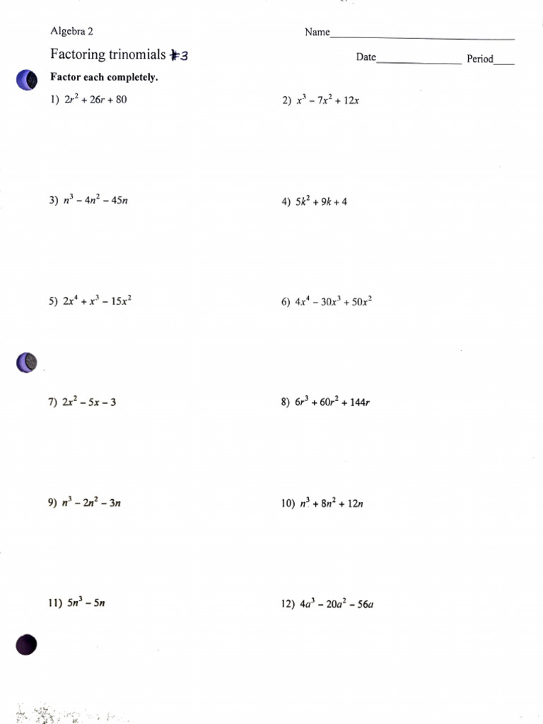 Factoring 3-4 and Check-In | PDF