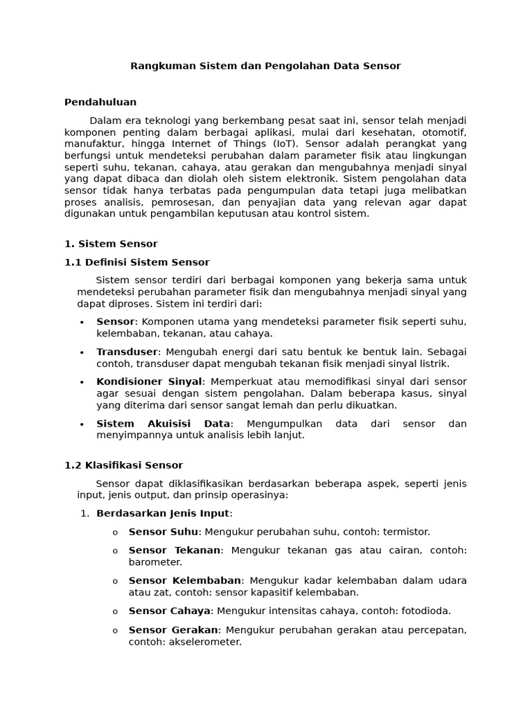 Sistem dan Data Sensor Terapan | PDF