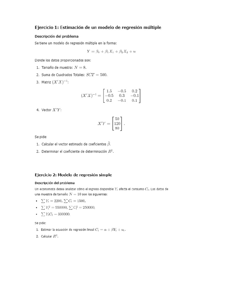 Taller Ejercicio Regresión | PDF