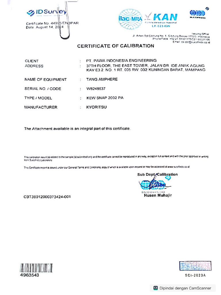 Callibration Equipment Dayatech | PDF