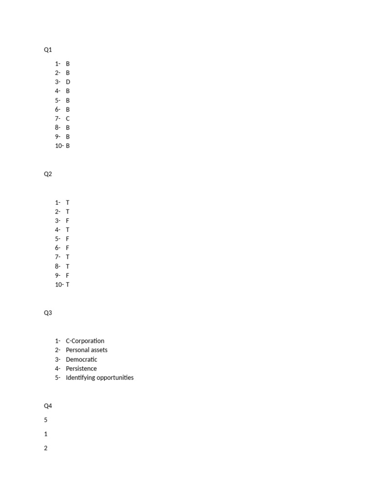 Business Answer key | PDF