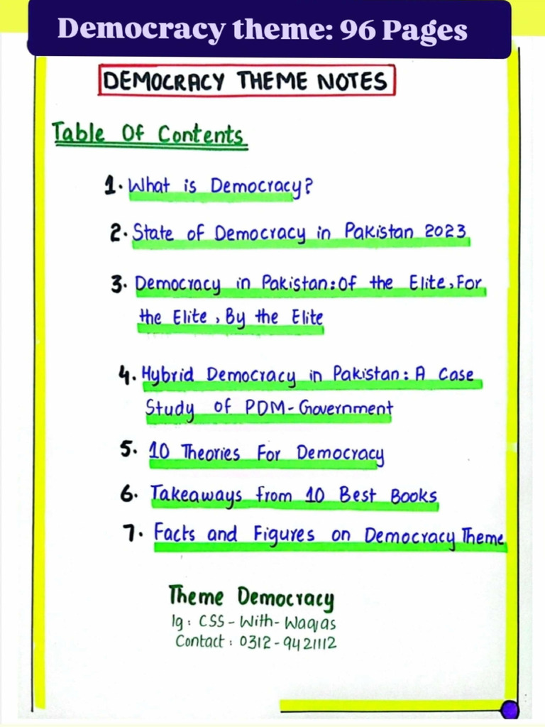 Democracy Theme Sample | PDF