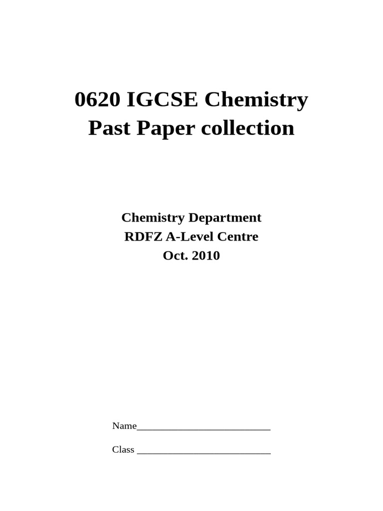 IGCSE 0620 Chemistry Past Paper Topics | PDF | Technology & Engineering