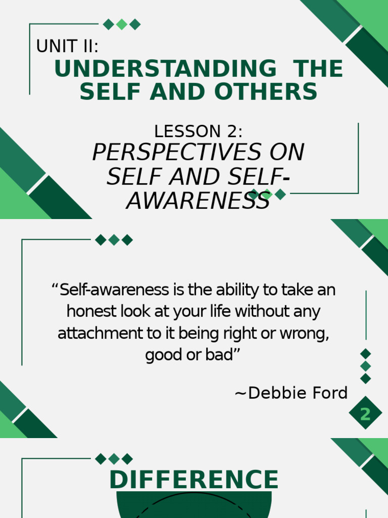 Understanding Self and Self-Awareness | PDF | Awareness | Self Esteem