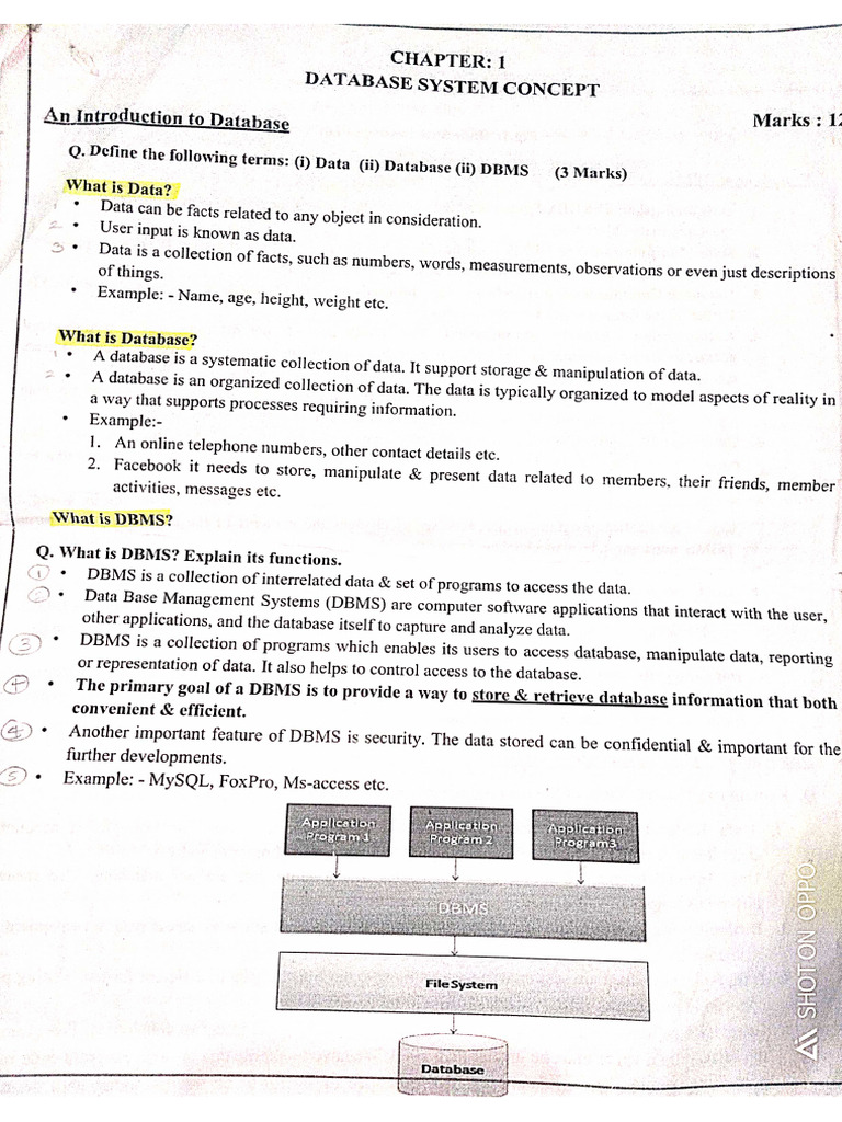 Unit - I Introduction To Database System | PDF