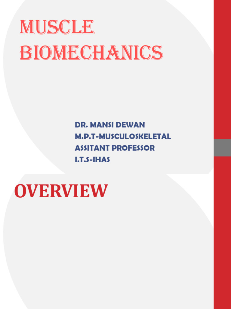 Muscle Biomechanics | PDF | Muscle Contraction | Skeletal Muscle