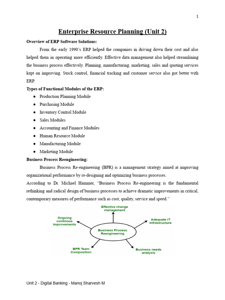 ERP (Unit 2) | PDF | Business Process Management | Business Process