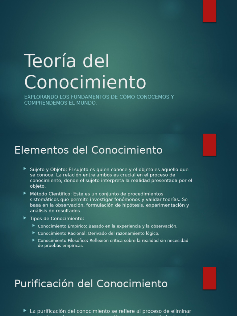 Teoría Del Conocimiento | PDF | Conocimiento | Epistemología
