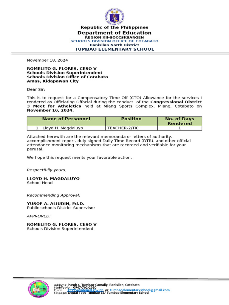 Request For Service Credits - Brigada Eskwela 2023 | PDF