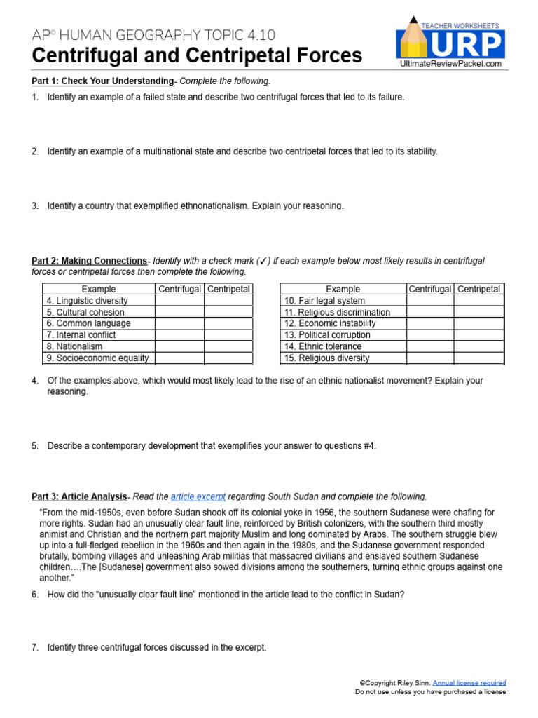 APHG Topic 4.10 Consequences of Centrifugal and Centripetal Forces ...