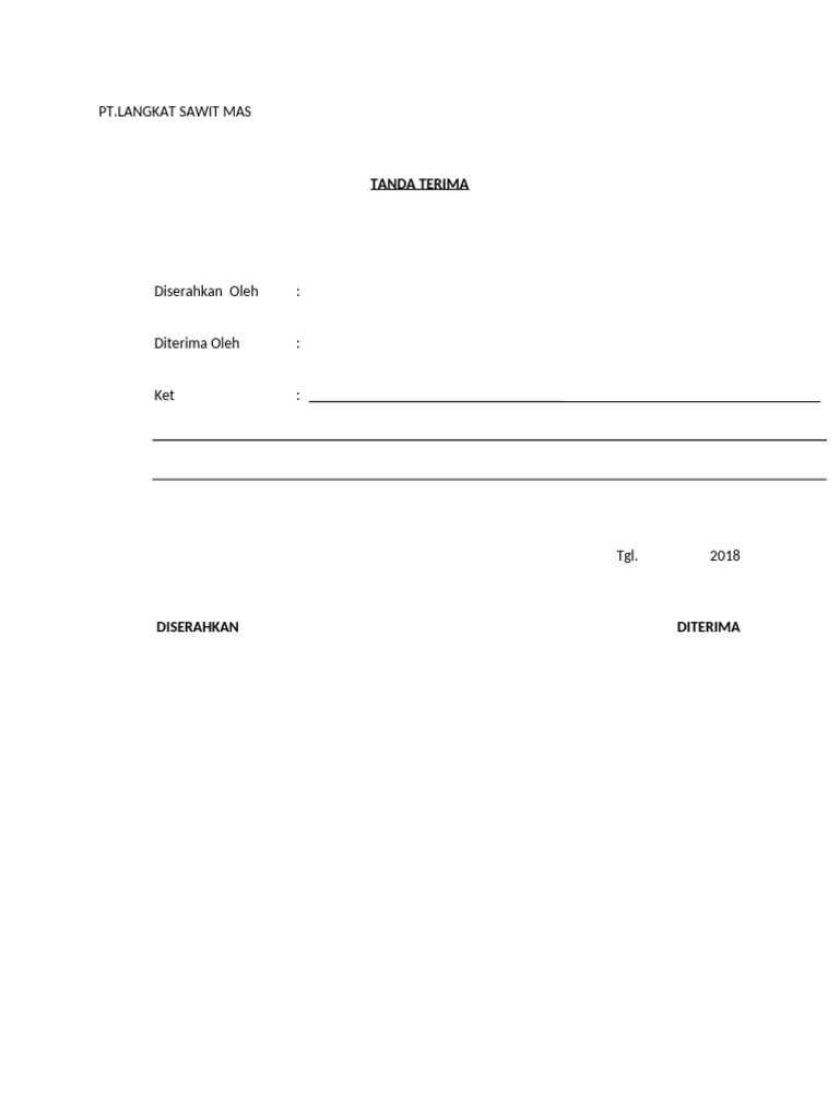 Form Tanda Terima | PDF