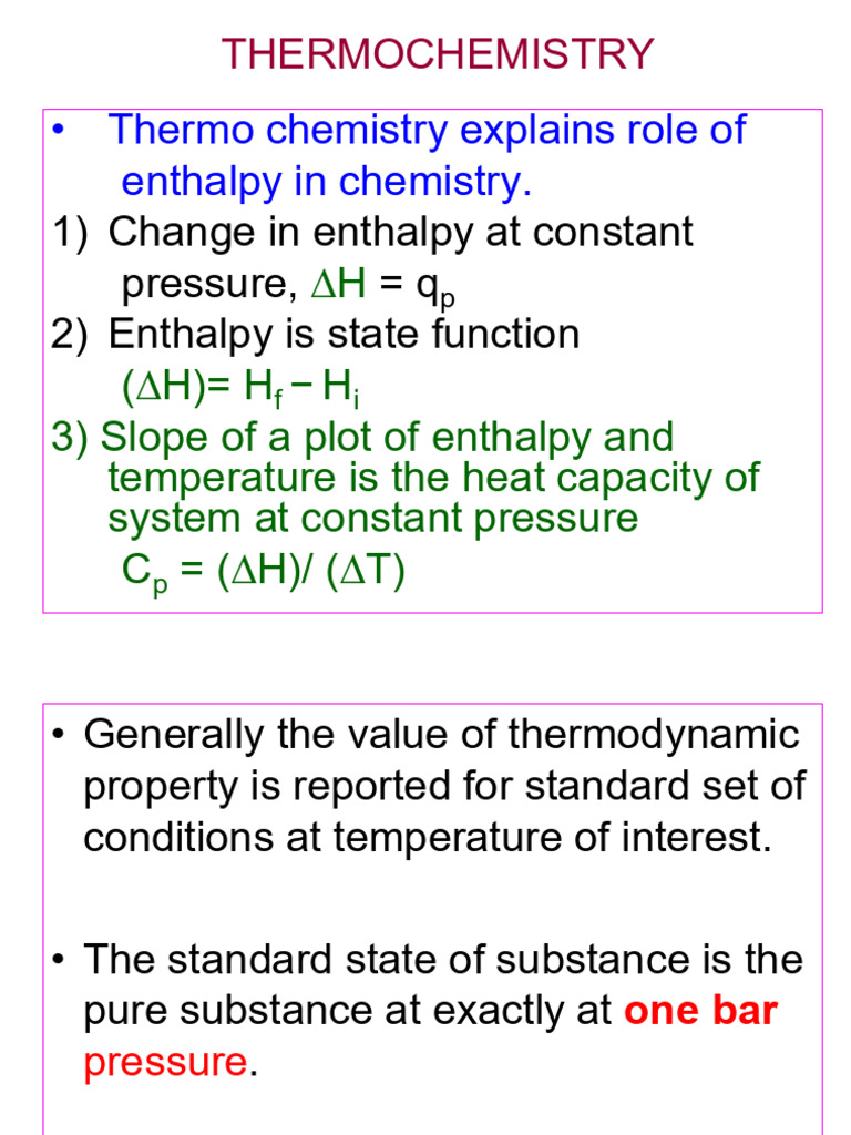 Thermochemistry-Unit 1-Chapter 2 DR Kesav | PDF | Phase (Matter) | Enthalpy