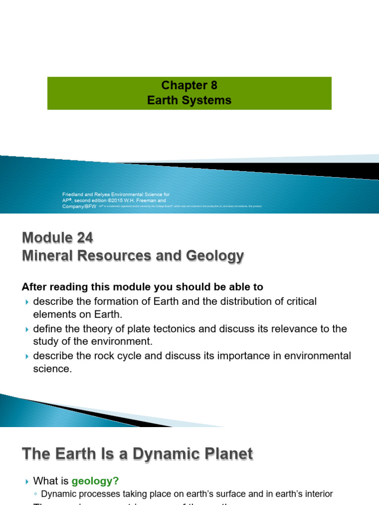 Chapter 8 Mineral Resources and Geology | PDF | Plate Tectonics ...