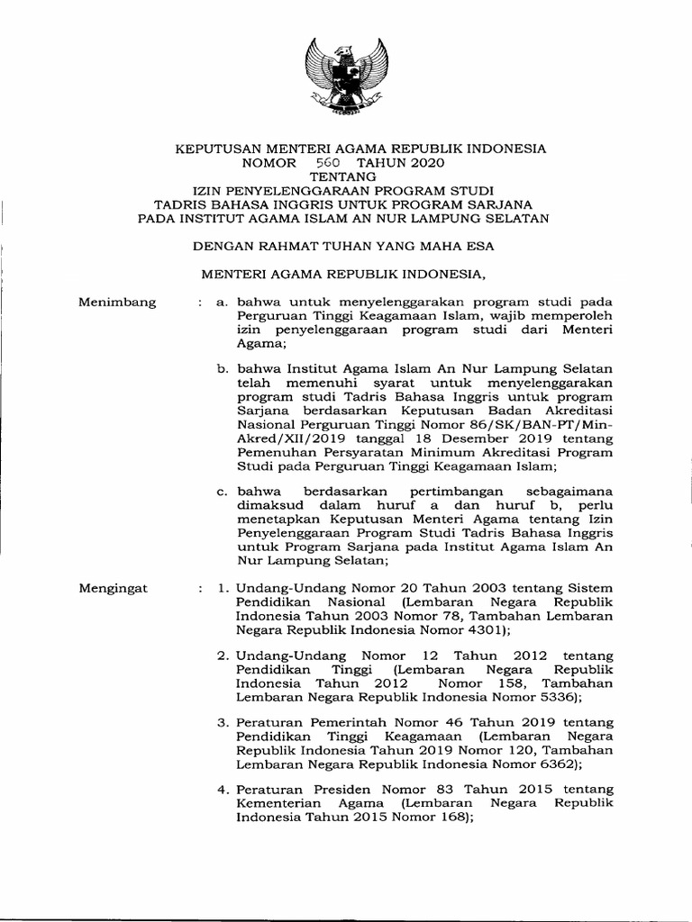 KMA No.560 Tahun 2020 | PDF