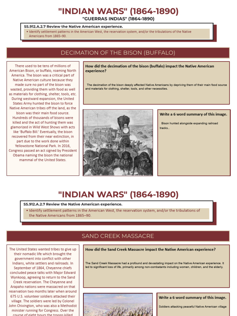 Indian Wars - (1864-1890) | PDF | Cheyenne | Lakota People