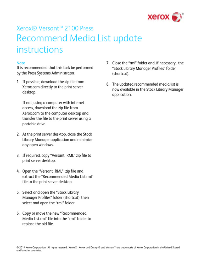 Versant 2100 RML Install Instructions EN | PDF | Computers