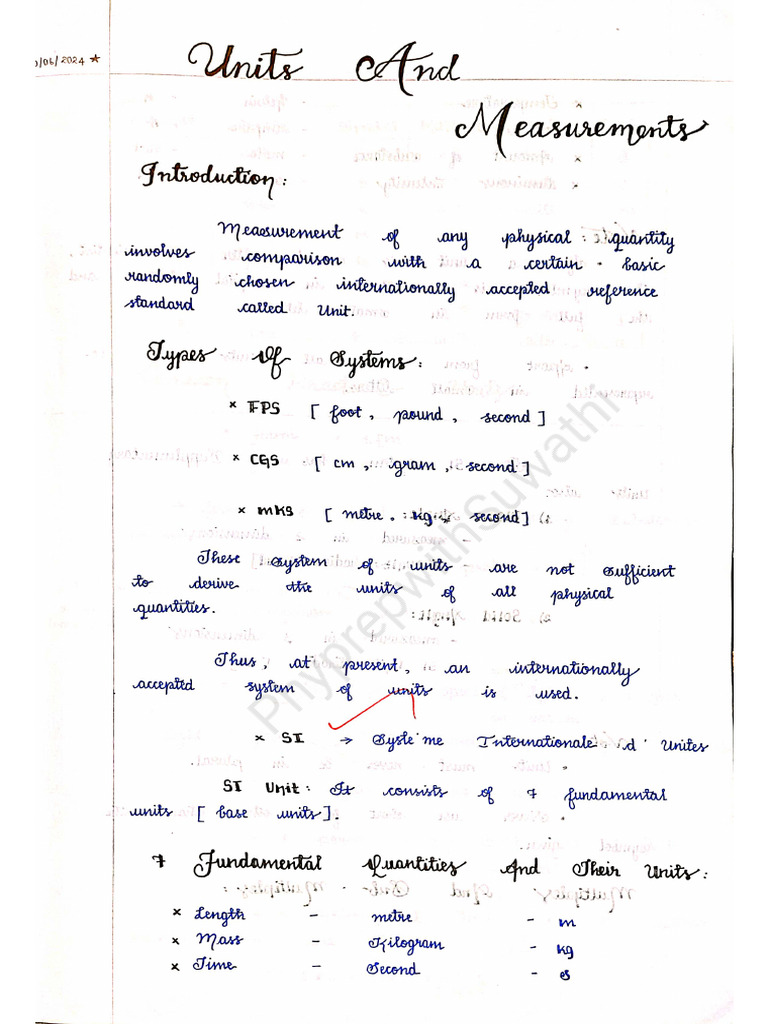 Units and Measurements | PDF