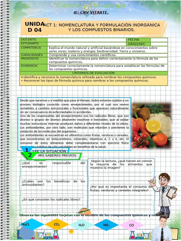 A-3º Act 1 Cyt Und 4 - Sem 1 | PDF | Compuestos químicos | Moléculas