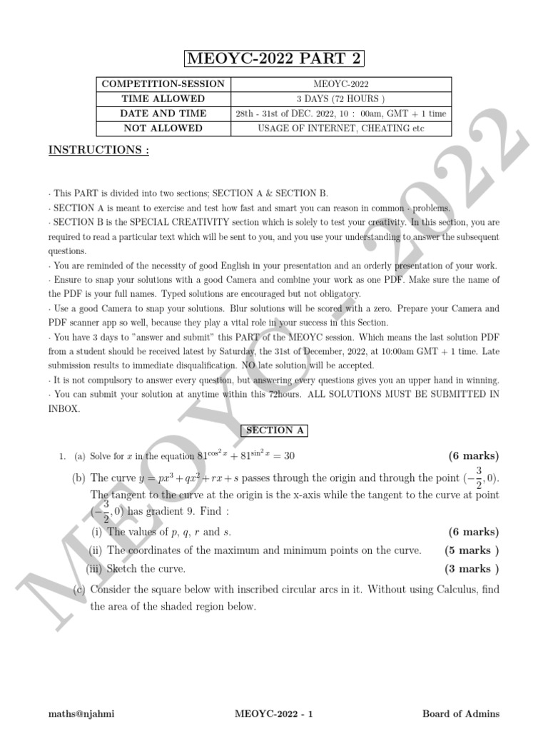 MEOYC 2022 PART 2 | PDF | Curve | Tangent MEOYC 2022 PART 2 | PDF | Curve | Tangent