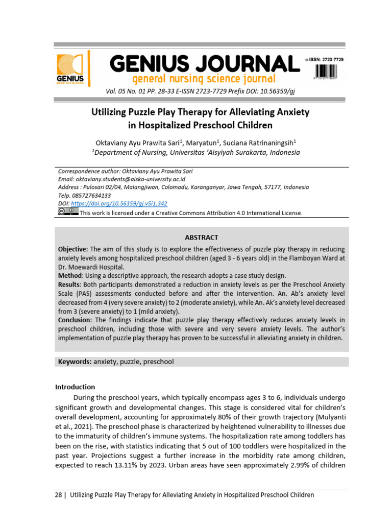 5 Sub No Vol 5 No 1 Page No 28-33 Case Study | PDF | Anxiety | Anxiety ...