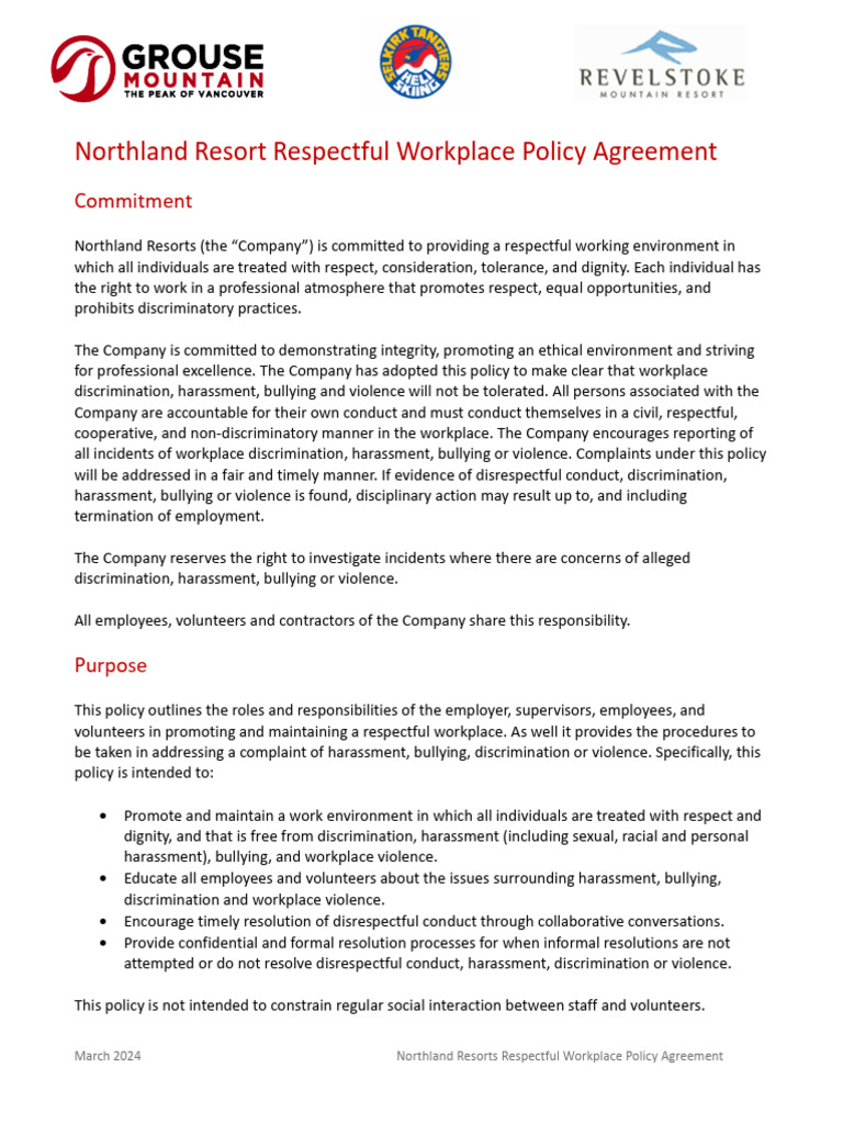 Respectful Workplace Policy | PDF | Harassment | Employment