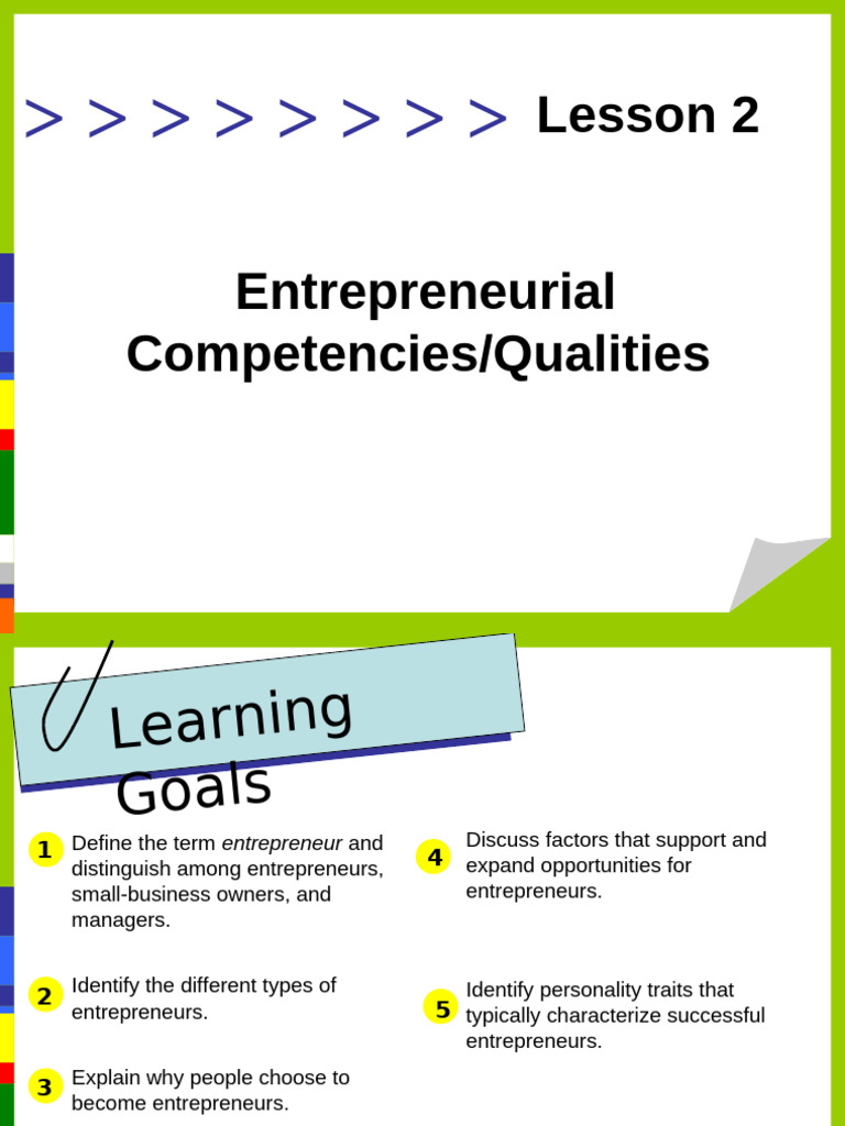 Entrepreneurial Mind Lesson 2 | PDF | Entrepreneurship | Business