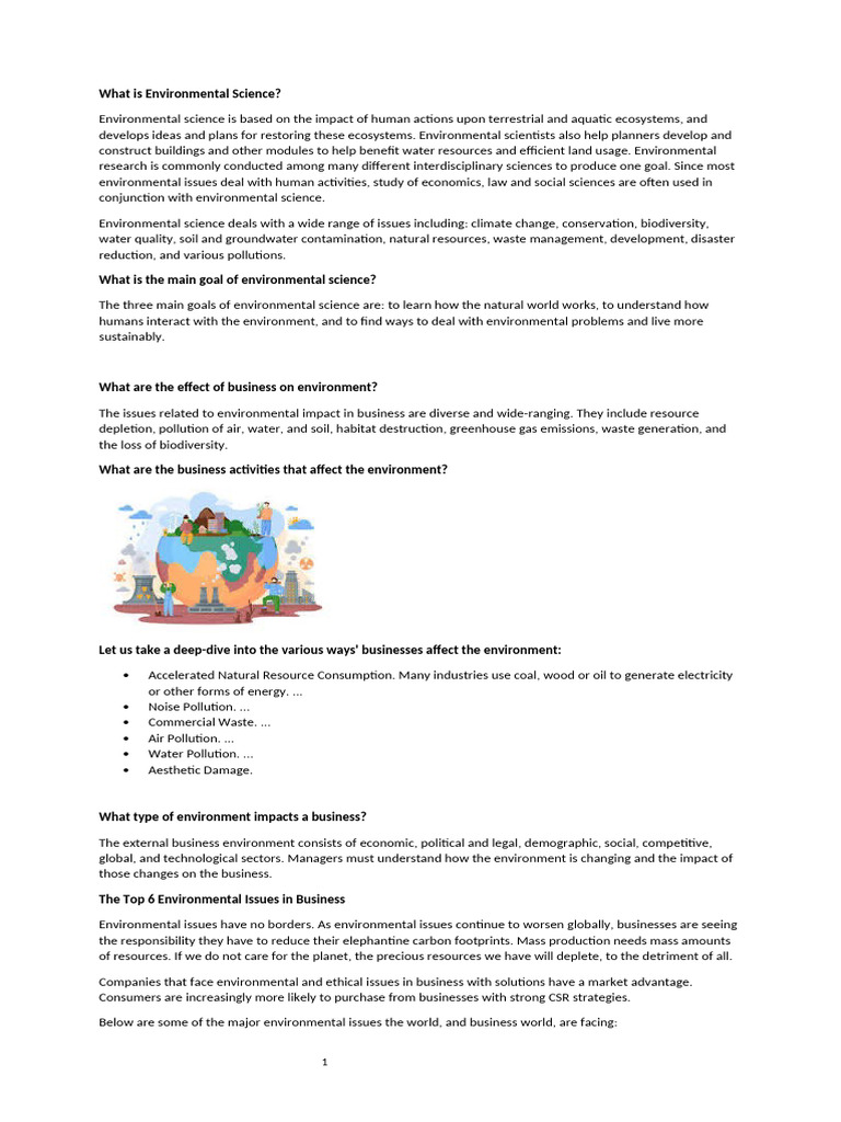 What Is Environmental Science | PDF | Climate Change | Environmental ...