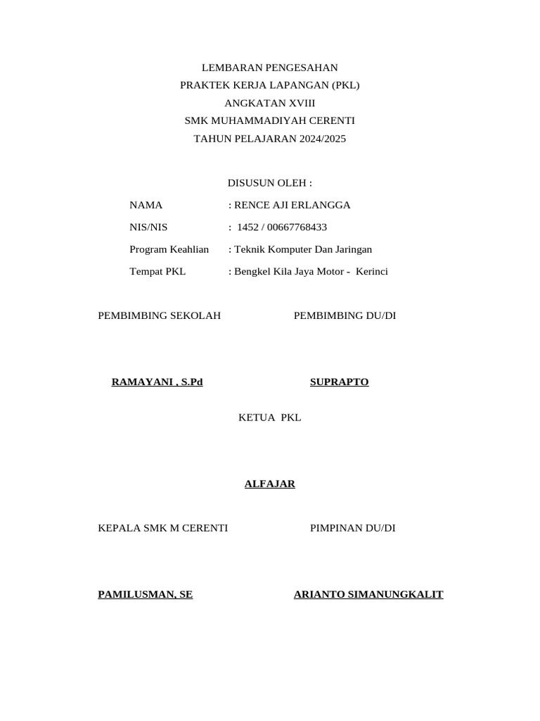 Lembaran Pengesahan Rence | PDF