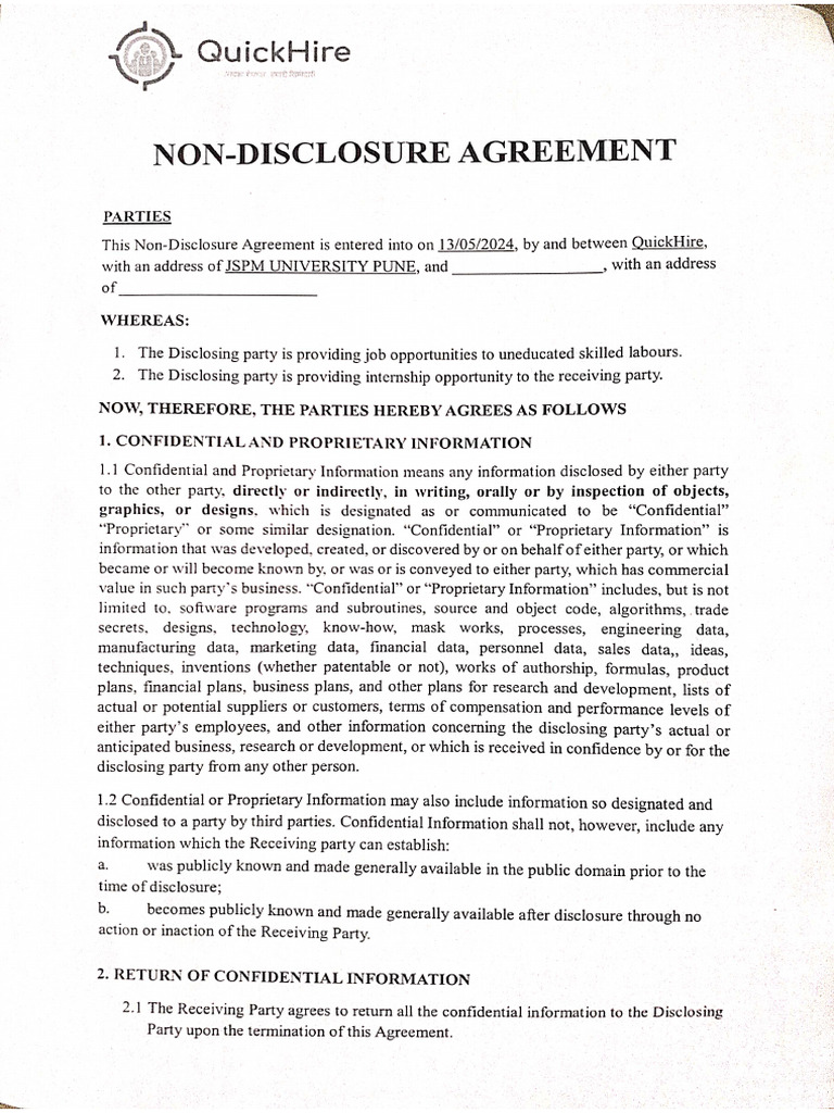 Signed Non-Disclosure | PDF