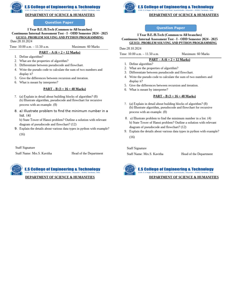 GE3151 - Python | PDF | Algorithms | Iteration GE3151 - Python | PDF | Algorithms | Iteration