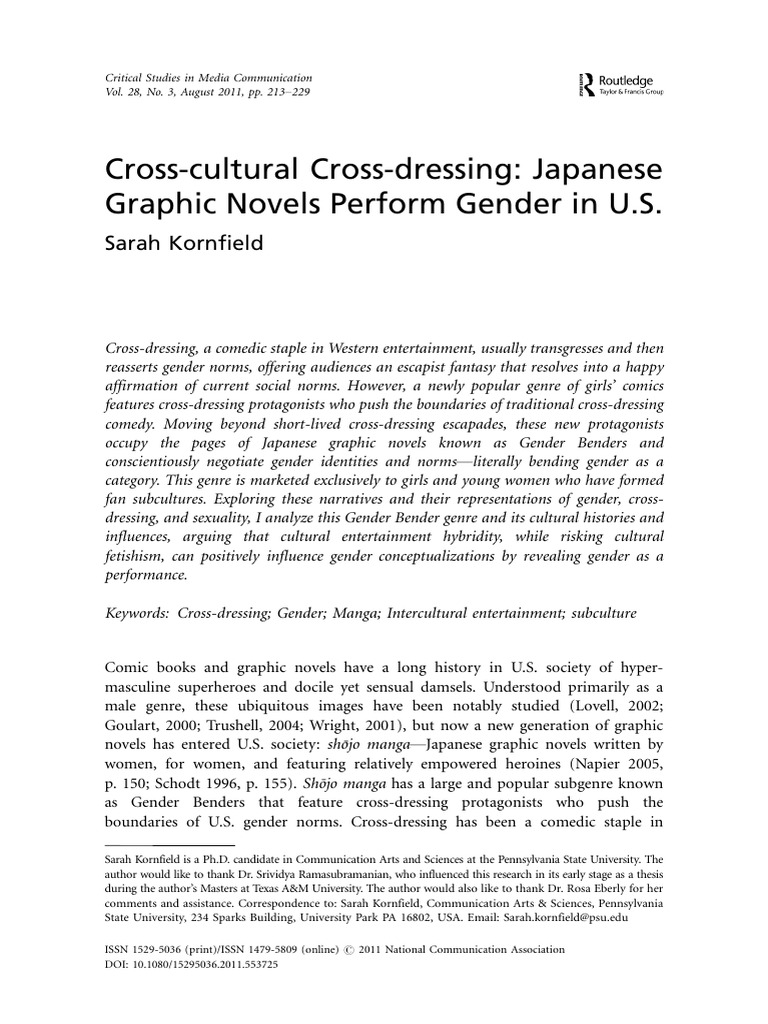 Cross-Cultural Cross-Dressing Japanese Graphic Novels Perform Gender in ...