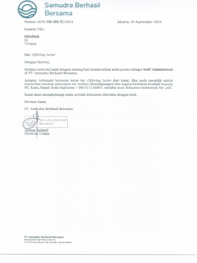 Offering Letter | PDF