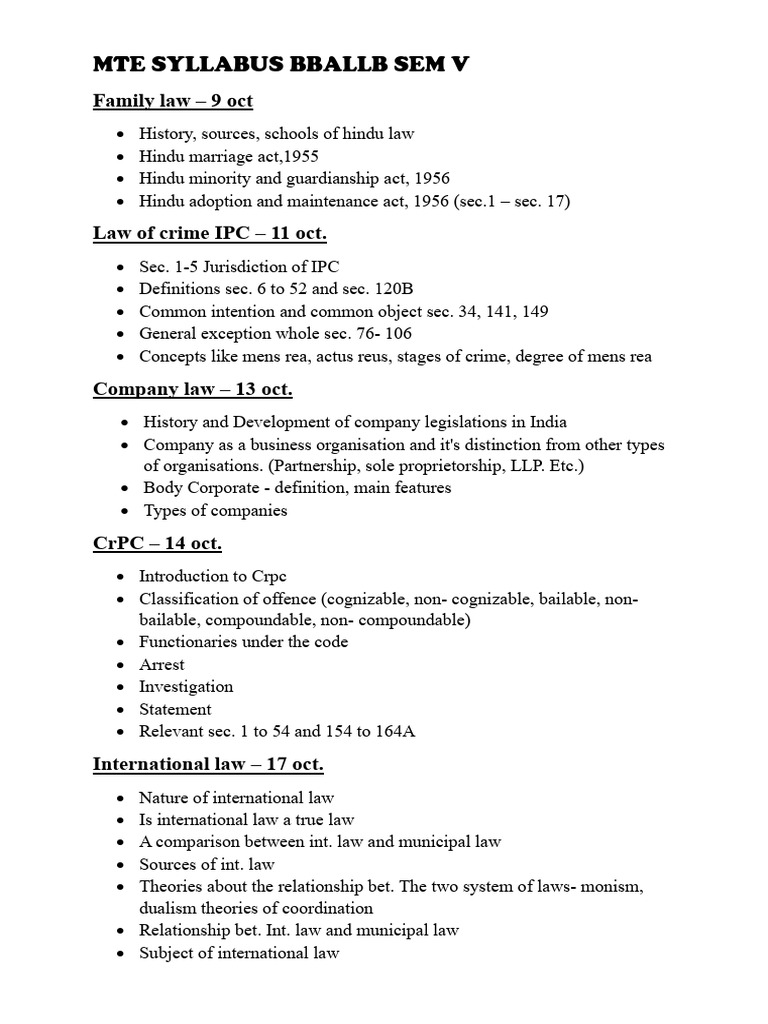 Mte Syllabus Bballb Sem V | PDF | Social Science