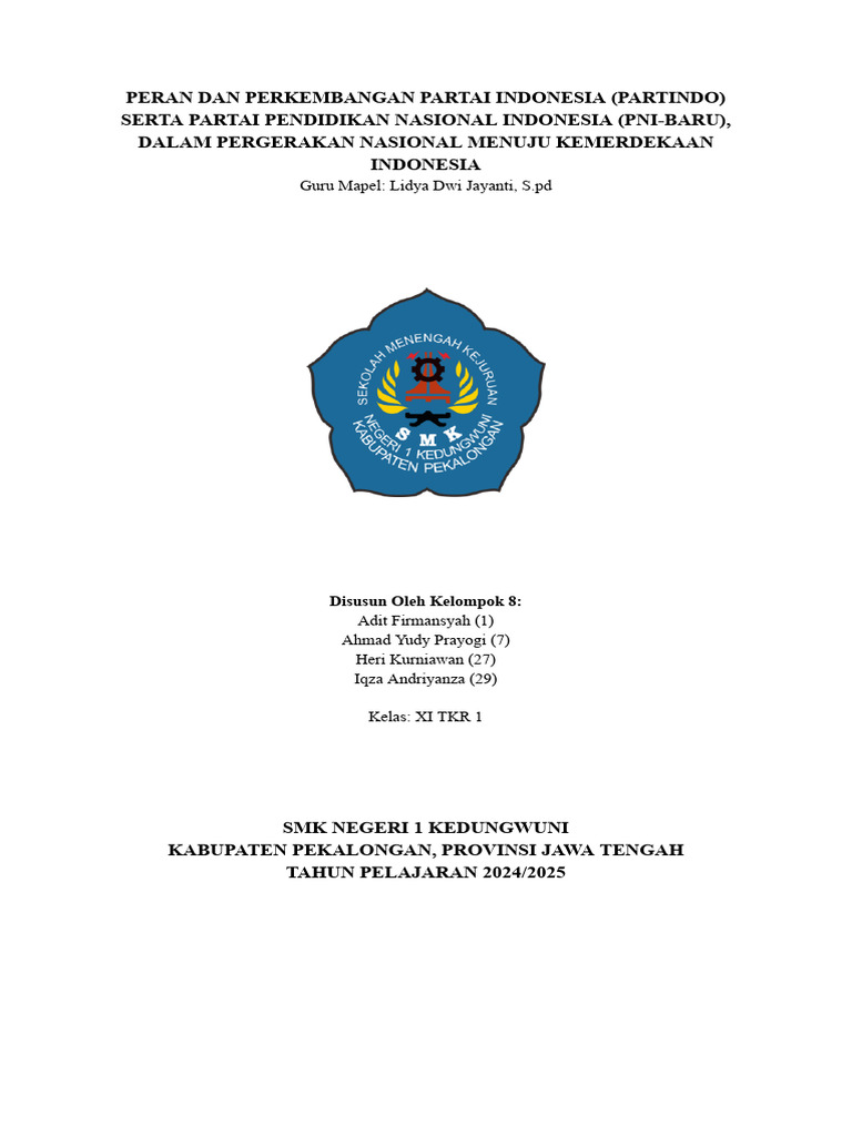 K.8 Partindo Dan Pni-Baru | PDF