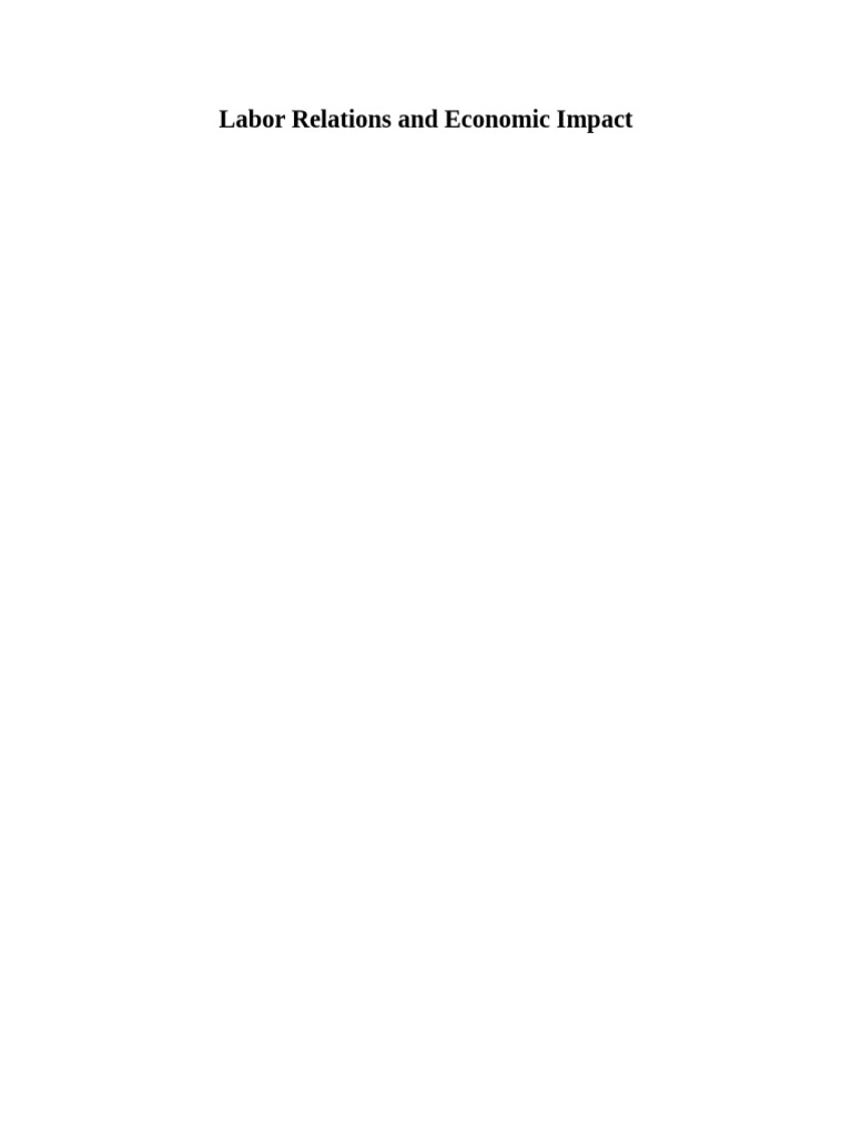 Economic Effects of Labor Relations | PDF | Labor Relations | Labour ...