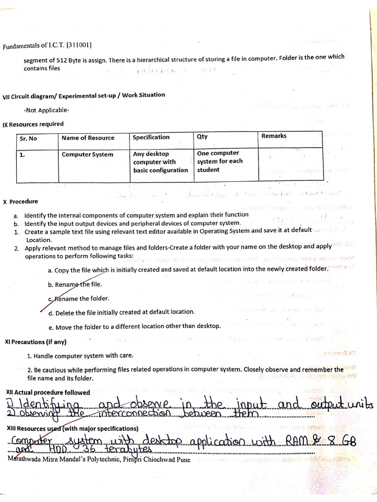 ICT Manual Sem1. | PDF