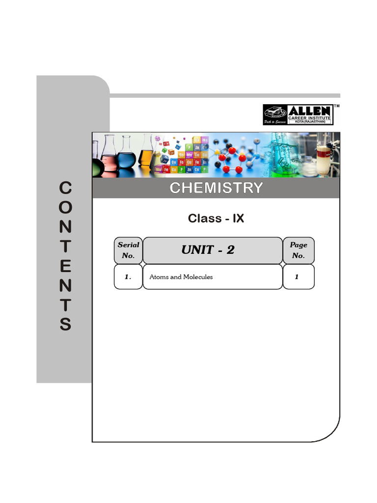Class IX (Chemistry) Unit 2 | PDF | Molecules | Chemistry