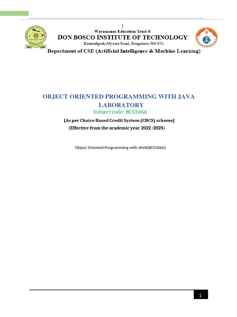 Chethanjavalabmanualbcs306a 240916163923 00b3cb9c | PDF | Method (Computer Programming) | Class ...